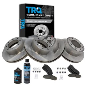 trq front and rear brake pad & rotor kit brake chemical kit brake pads brake rotor ceramic compatible with 2013-2021 ford f-250 super duty f-350 super duty