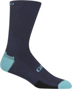 giro hrc team cycling socks - men's phantom blue/screaming teal (2022) large