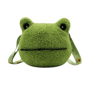 rarityus cute frog crossbody shoulder bag coin purse plush mini cartoon satchel handbags for kids girls boys women