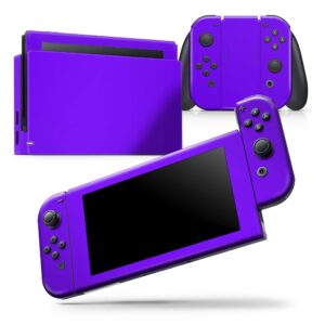 design skinz - compatible with nintendo switch lite - skin decal protective scratch-resistant removable vinyl wrap cover - solid purple