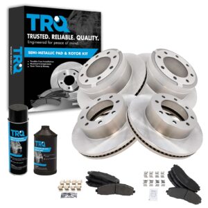 trq front and rear brake pad & rotor kit brake chemical kit brake pads brake rotor semi-metallic compatible with 2013-2021 ford f-250 super duty f-350 super duty