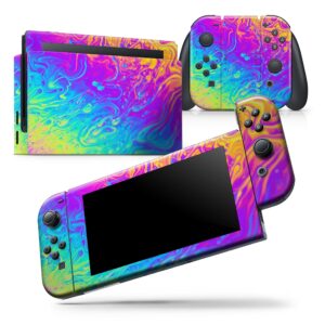 design skinz compatible with nintendo switch console bundle skin decal protective scratch-resistant removable vinyl wrap cover - neon color fushion v2