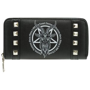 ro rox omnium alternative goth 666 baphomet pentagram faux leather wallet purse