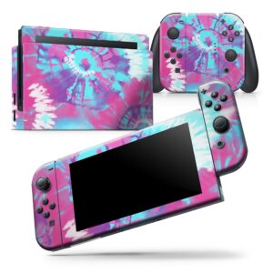 design skinz - compatible with nintendo switch console bundle - skin decal protective scratch-resistant removable vinyl wrap cover - spiral tie dye v5