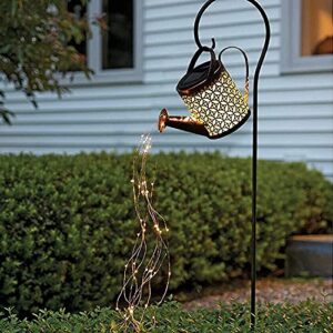 qyk -shower garden art light, powered watering can led light fairy lights string, party home garden yard decor, yard decor solar lamps outdoors