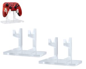 jds transparent acrylic universal controller stand for ps4, ps5, xbox, switch consoles - gaming controller holder for storage, organization & display- 2 pack