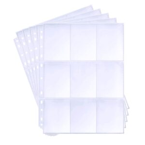 360 pockets binder card sleeves double-sided 9 pocket trading card pages for 3 ring binder, clear plastic pages sleeves for sport cards, business cards, game cards, photos