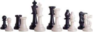 us chess federation's triple weighted tournament staunton black and white plastic chess pieces - 3.75" king