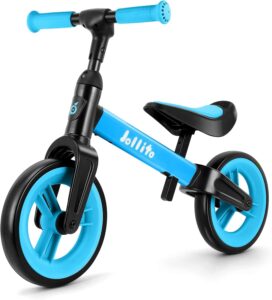 jollito toddler balance bike for 18 months, 2, 3, 4 years old girl boy, adjustable seat and handlebar, 9 inch wheel, aluminium frame, best gift for beginners