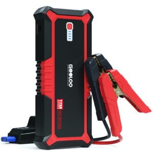 gooloo upgraded gp3000 jump starter 3000a peak car starter (up to 9l gas or 7l diesel engine) 12v jump box auto lithium battery booster supersafe portable power pack with usb quick charge, type-c port