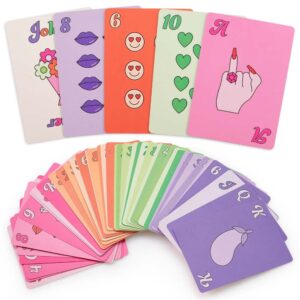 xo, fetti bachelorette party card game, rainbow deck of playing cards, poker - bachelorette party decorations, bride to be gift, bach party ideas, bridal party game, design cards