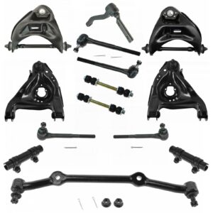 trq front steering & suspension kit center link control arm with ball joint idler arm & bracket assembly sway bar stabilizer link tie rod tie rod adjusting sleeve compatible with chevrolet gmc