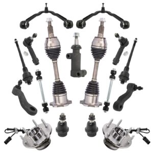 trq front control arm ball joint sway bar link tie rod hub cv axle kit set 17pc