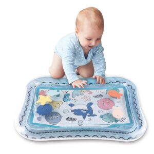 the peanutshell sealife water play mat | inflatable sensory development toy & tummy time mat