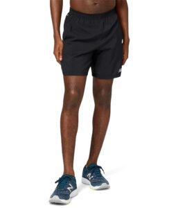 new balance men's accelerate 7 inch short, black, x-large