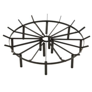 32in fire grate log grate, round spider wagon wheel firewood grates, heavy duty fire pit grate for outdoor campfire, hearth wood stove and outdoor camping fire pit black