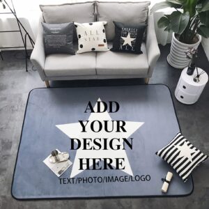 custom area rug personalized carpet 60 x 39 inch design your own text logo image door mat for home decor bedroom garden entry (style 1, 60x39in)