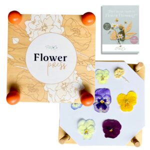 petal co kid's flower press kit & leaf press | free ebook on flower pressing | wooden art kit | pressed flower art kit | gift for kids | flower pressing kit for adults too. plant press kit.