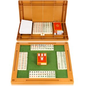 20mm mini travel mahjong set with majiang table travel board game chinese traditional mahjong games, portable size and light-weight