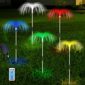 iriscargo solar garden lights outdoor 5 pack, 5 color changing solar flowers garden lights, waterproof solar decorative lights for outdoor, home decorative, party, christmas, patio, pathway