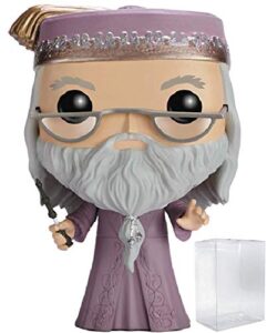 harry potter - albus dumbledore with wand funko pop! vinyl figure (bundled with compatible pop box protector case), multicolor, 3.75 inches