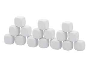 qidiwin white eva foam dices for kids graffiti-building blocks,creative painting, party supplies, 1.96 inchs,18pcs