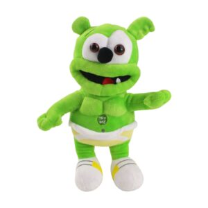 tumpety gummy bear plush green singing bear toy christmas celebration props accompanying toys before going to bed (a5-jz0167)