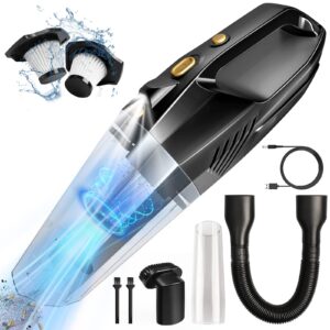 luium handheld vacuum cordless, car vacuum cordless rechargeable, wet-dry use portable hand vacuum cleaner with high power 9kpa strong suction, reusable filter and led light for car, home, office