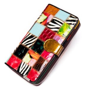 masiwei women's elegant wallet rfid blocking phone clutch wallets large capacity credit card holder multicolor and zip around