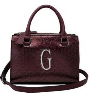 guess women's eveleth logo debossed small crossbody handbag - bordeaux