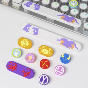 stoga keyboard keycaps set, cute keycaps for 61/87/104 typewriter keyboard round keycap, silicone custom keycaps gift set for home/girl to diy gaming keyboard-only keycaps&gift box(12 constellations)