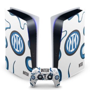 head case designs officially licensed inter milan away 2021/22 crest kit vinyl faceplate gaming skin decal compatible with sony playstation 5 ps5 digital edition console and dualsense controller