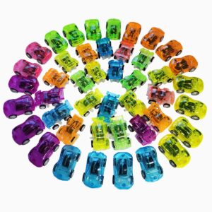 himeeu 42 pcs pull back vehicles mini car toys friction powered racing cars party favor cars for toddlers boys & girls, bulk party favors toys(colors random)