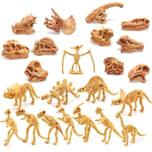 dinosaur head skeleton golden dino fossil assorted bones playsets 23 pcs action figures model toys for kids