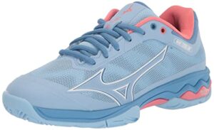 mizuno women's wave exceed light tennis shoe, dutch canal/white, 9.5