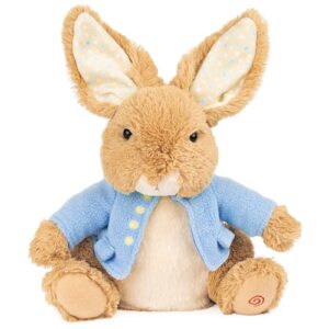 gund beatrix potter peter rabbit peek-a-ears animated plush, interactive bunny stuffed animal, sensory toy for babies and toddlers, 11”