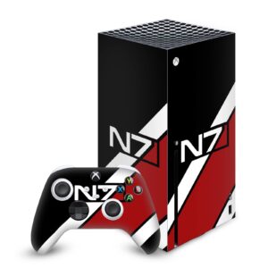 head case designs officially licensed ea bioware mass effect n7 logo stripes graphics vinyl sticker gaming skin decal cover compatible with xbox series x console and controller bundle