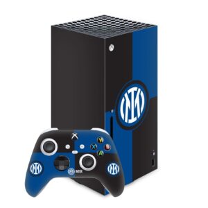 head case designs officially licensed inter milan flag badge vinyl sticker gaming skin decal cover compatible with xbox series x console and controller bundle