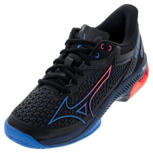 mizuno wave exceed tour 5 ac men tennis shoe, black-peace blue, 10.5