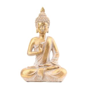 buddah statute buddha statues buda – budha figurine for zen meditation decor,serene buddas for home office tabletop shelf desktop spiritual living room decoration,golden in yoga pose,small mini 6 inch