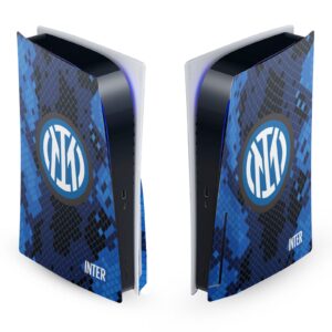 head case designs officially licensed inter milan home 2021/22 crest kit vinyl faceplate sticker gaming skin decal cover compatible with sony playstation 5 ps5 disc edition console