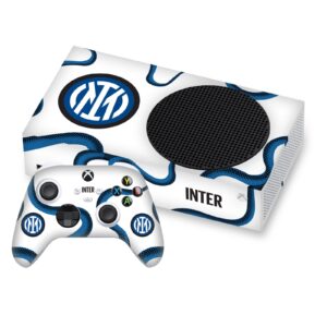 head case designs officially licensed inter milan away 2021/22 crest kit vinyl sticker gaming skin decal cover compatible with xbox series s console and controller bundle