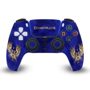 head case designs officially licensed ea bioware dragon age grey wardens gold heraldry vinyl faceplate sticker gaming skin decal cover compatible with sony playstation 5 ps5 dualsense controller