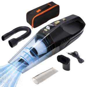 faryodi handheld vacuum cordless, 2022 8000pa powerful hand vacuum cordless rechargeable with led lighting, 2-3h quick charging, wet & dry use, portable vacuum cleaner for pet hair, home, car, office