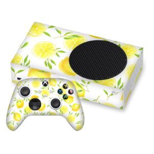 head case designs officially licensed katerina kirilova lemons patterns vinyl sticker gaming skin decal cover compatible with xbox series s console and controller bundle