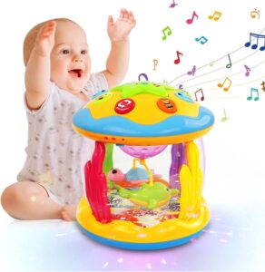 furktem baby toys 12+ months ocean rotating projector - early education toys with various pacify music/light for 1 2 3+ year old boys girls birthday