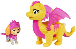 spin master 6063594 paw patrol rescue knights skye and dragon scorch action figures, set of 2