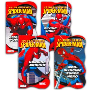 marvel spiderman board book set - bundle with 4 amazing spiderman superhero board books for boys, girls (spiderman reading book for toddlers)