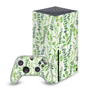 head case designs officially licensed katerina kirilova eucalyptus mix patterns vinyl sticker gaming skin decal cover compatible with xbox series x console and controller bundle