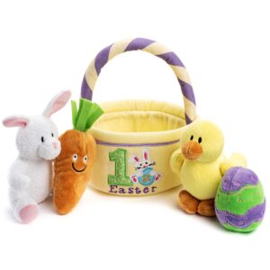 genius baby toys my first easter basket for baby ft bunny rabbit, chick, carrot and easter egg